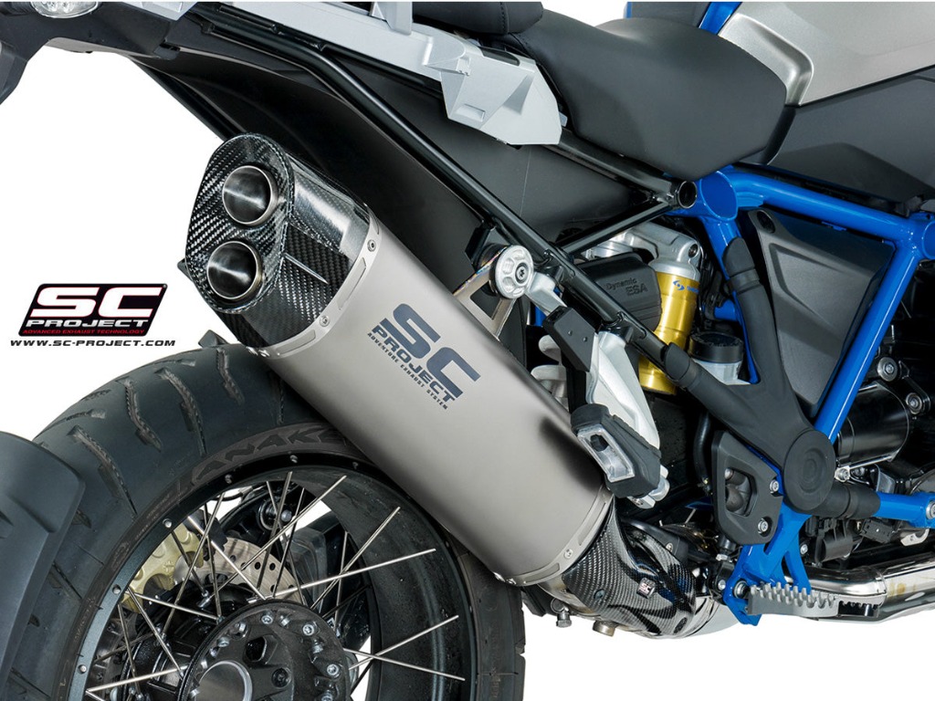 SC-PROJECT | "Adventure" Titanium Slip-On Exhaust with Carbon Fibre Endcap or BMW R 1250 GS ...