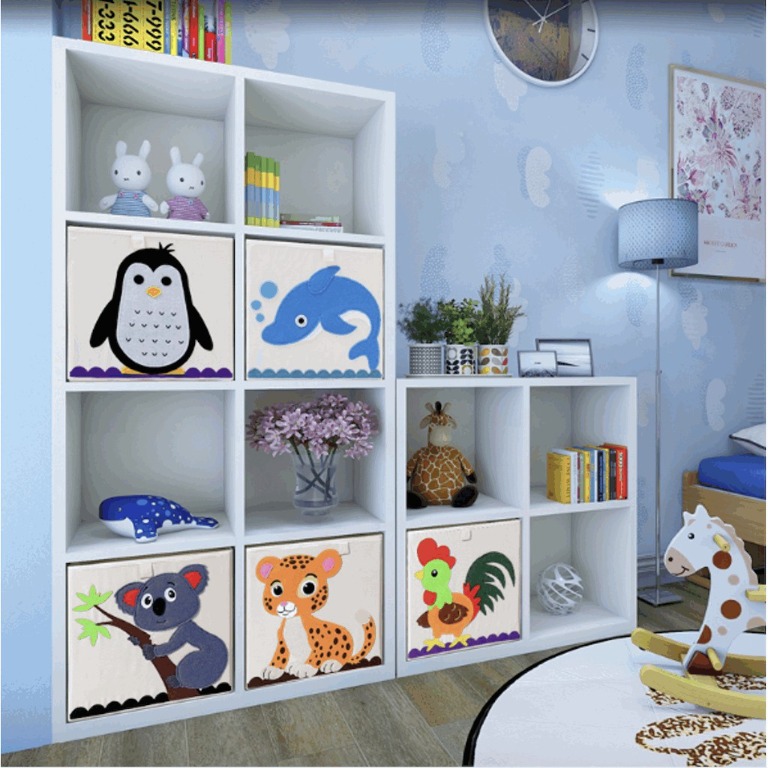 35L Foldable Canvas Cloth Storage Box Wardrobe Organizer Bag with 3D ...