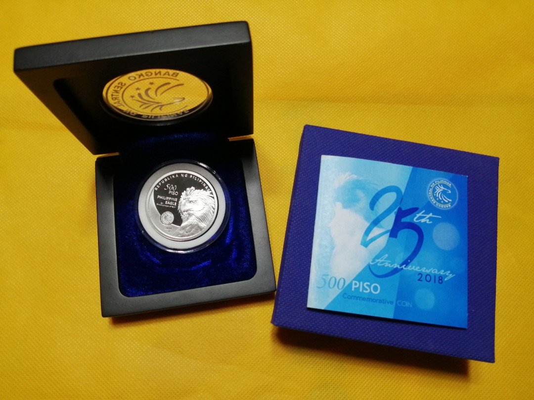 500-Piso 2018 25th Anniv of BSP Silver Commemorative Coin Proof ...