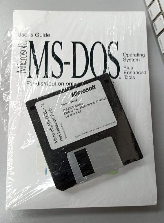 懷舊 Microsoft MS-DOS Version 6.22 Floppy 連使用手冊 (未開過，不過包裝薄膜有破), 電腦＆科技, 電腦 ...