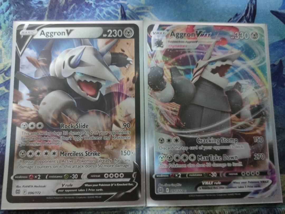 Aggron V and Vmax, Hobbies & Toys, Toys & Games on Carousell