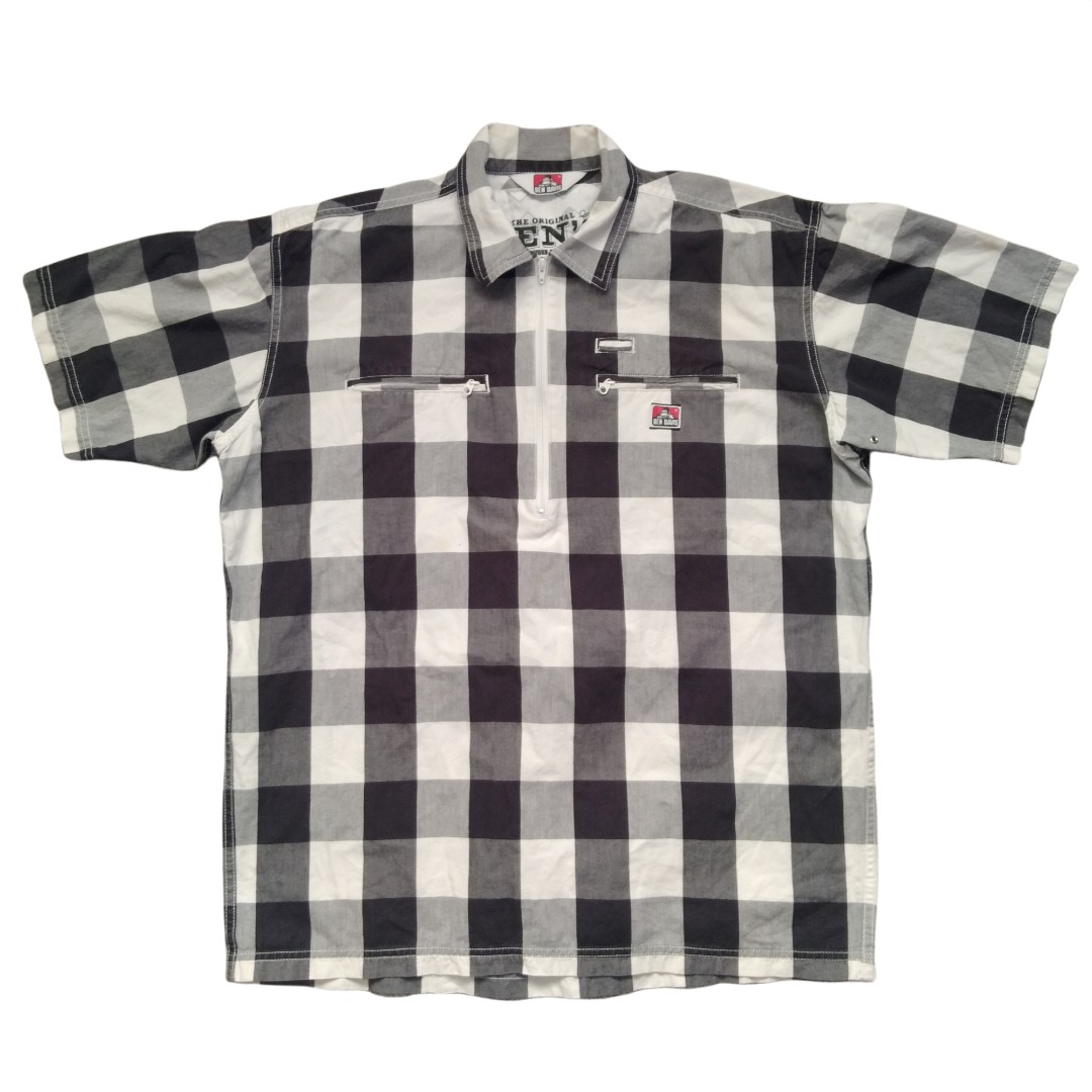 Ben Davis Checkered Quarter Zip, Men's Fashion, Tops & Sets, Tshirts ...