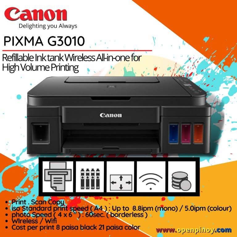 Brand new : Canon PIXMA G3010 All-In-One Ink Tank Color Wireless ...