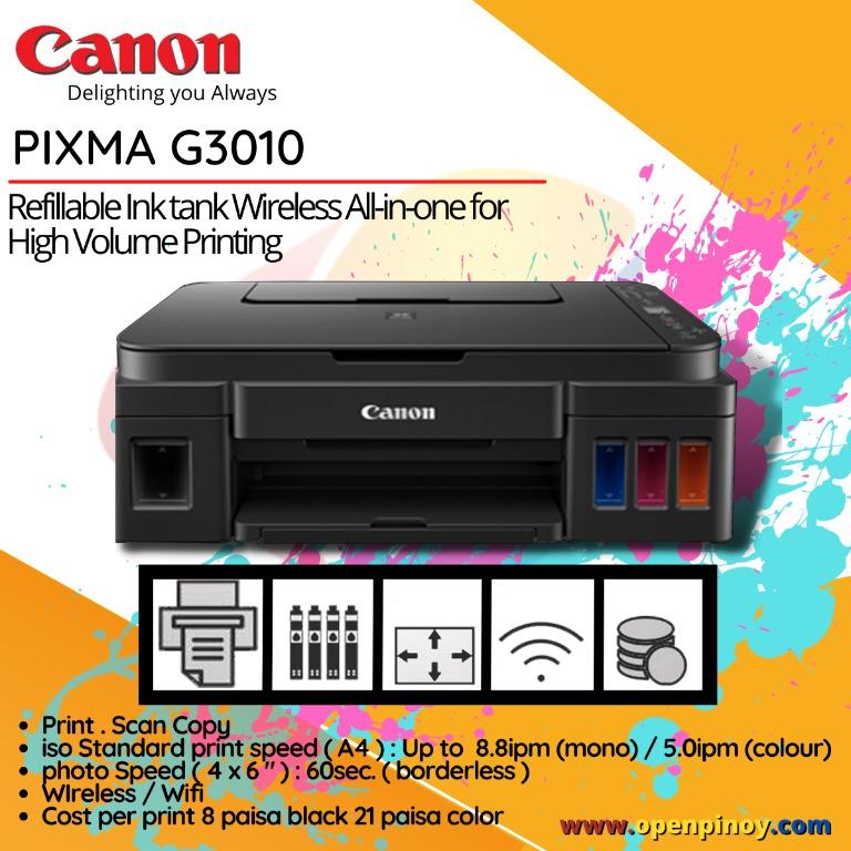 Brand new : Canon PIXMA G3010 All-In-One Ink Tank Color Wireless ...