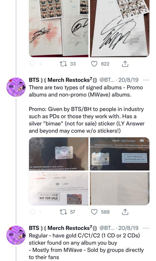 (RESERVED) Bts signed promo album, Hobbies & Toys, Music & Media, CDs ...