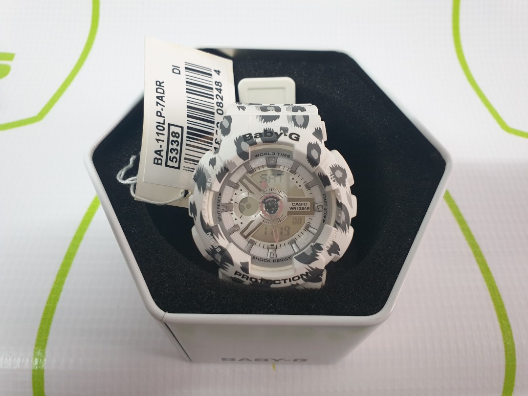 Casio Baby G White Leopard Print BA110LP-7A, Women's Fashion, Watches ...