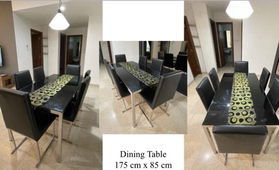 Cellini dining table (175 x 85) with 6 chairs, Furniture & Home Living ...