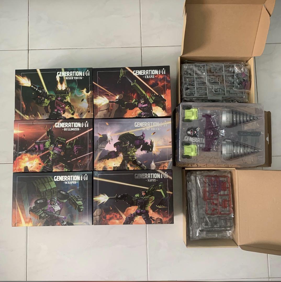 Generation Toy Gravity Builder (Devastator) with GT-9 upgrade kit, GT-1 ...