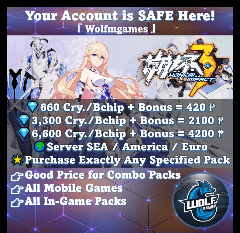 Honkai Impact 3rd Top up [LEGAL] - SEA / GLOBAL, Video Gaming, Gaming ...