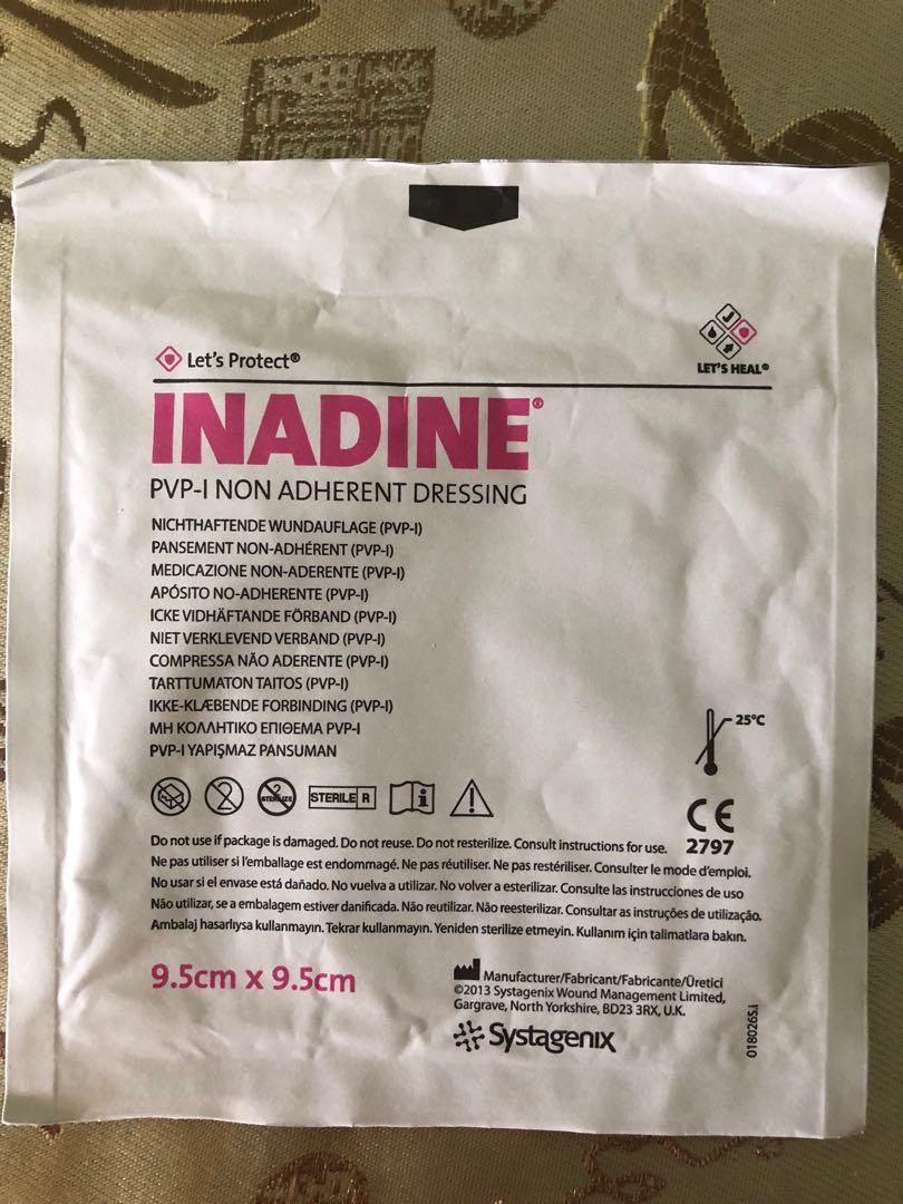 Inadine 9.5cm x 9.5cm Wound Dressing, Health & Nutrition, Medical ...