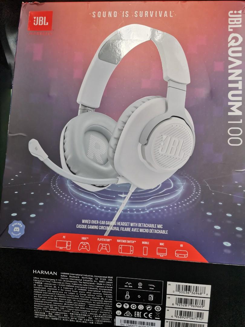 JBL Quantum 100 (White), Audio, Headphones & Headsets on Carousell