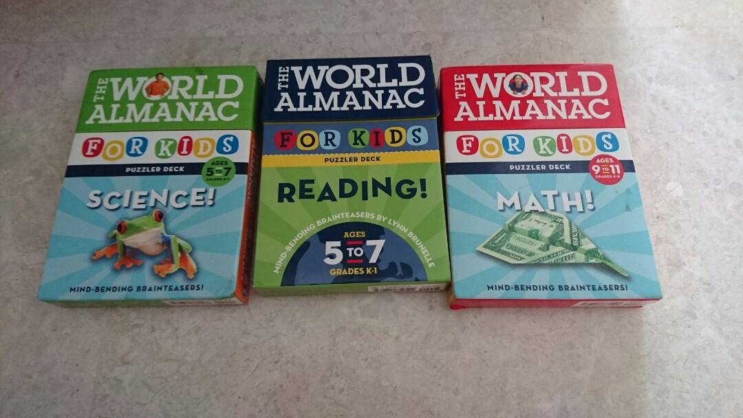 Kids world almanac puzzle deck reading science maths, Hobbies & Toys ...