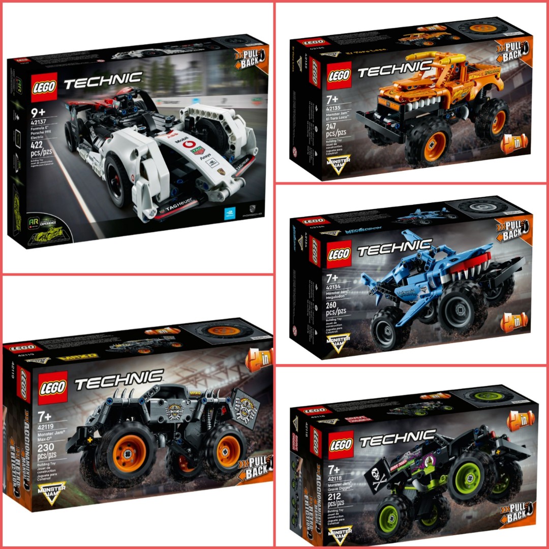 Lego Technics Monster Jam 42135 42134 42118 42137 Formula E® Porsche ...