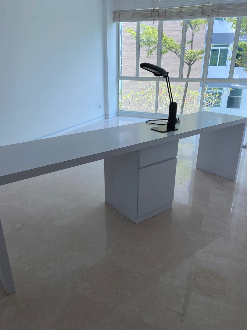 Long study table, Furniture & Home Living, Furniture, Tables & Sets on ...