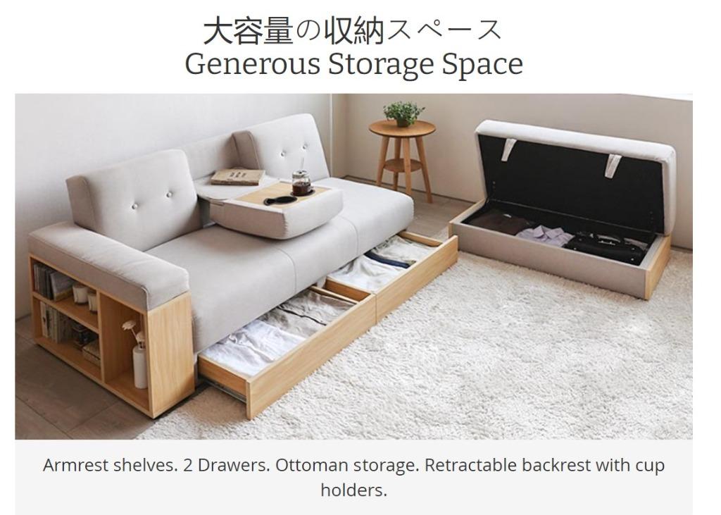 Massimo Multifunction Sofa bed with storage - Japanese Designer Sofa ...