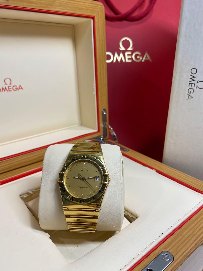 Men Solid 18k Gold Omega Watch Full Set not Rolex Patek, Luxury ...
