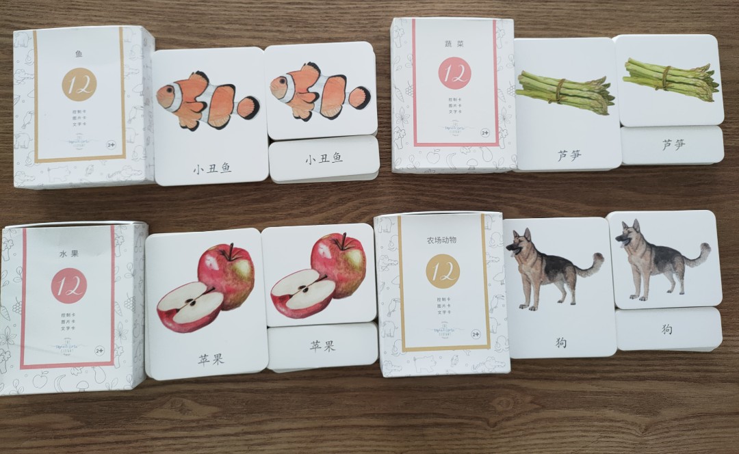 Montessori three part flashcards chinese, Hobbies & Toys, Toys & Games ...