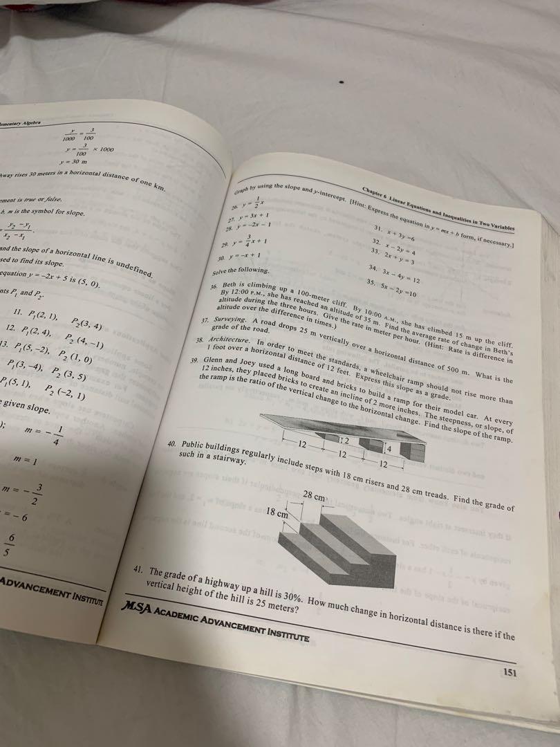 MSA Elementary Algebra / MSA Geometry Book for Entrance Exam Review ...