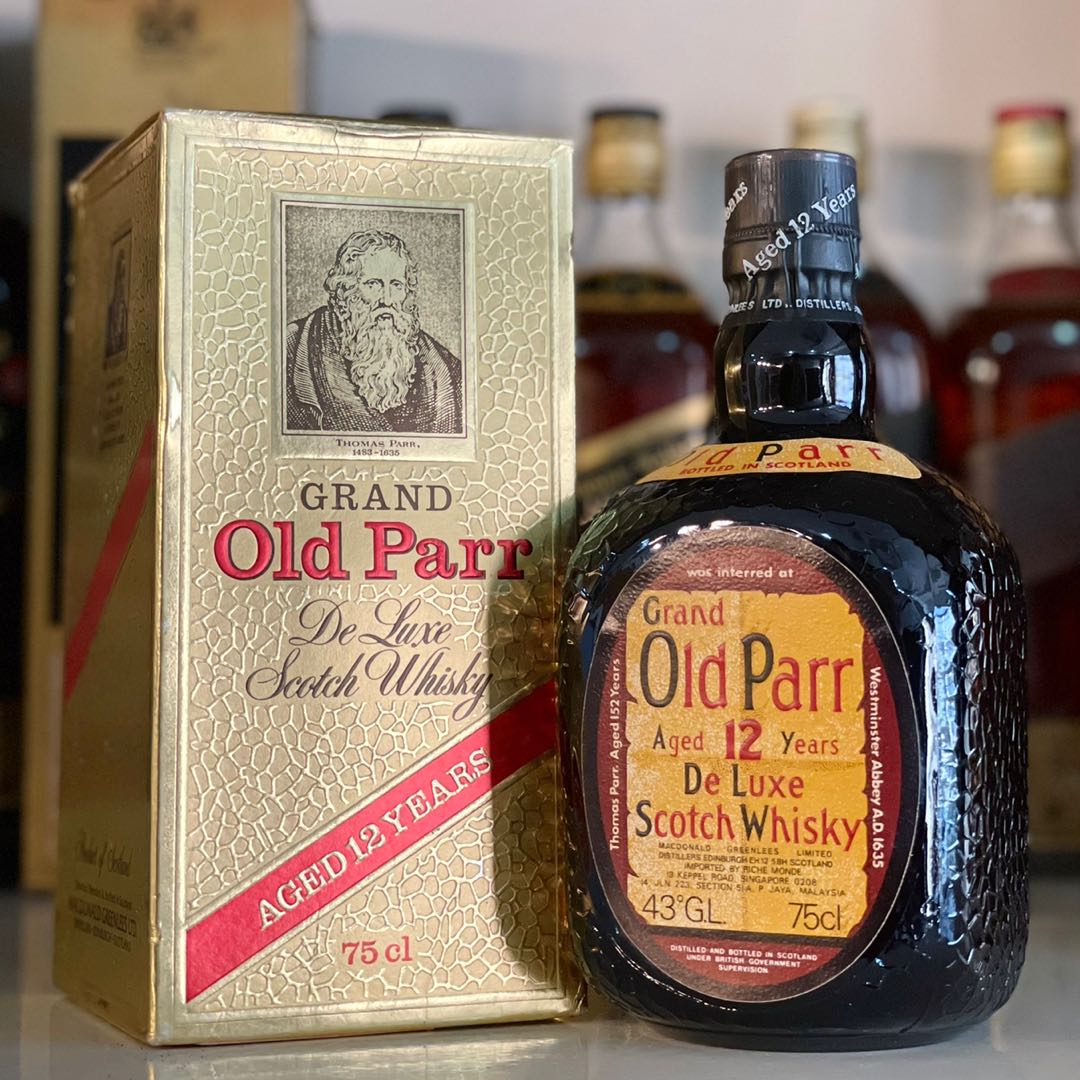 Old Parr 12 Whisky vintage Rare Whiskey Grand w box 750ml, Food & Drinks, Beverages on Carousell