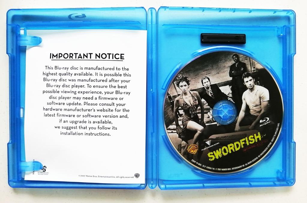 Swordfish (Genuine Blu-Ray, Amazon USA Imported Bluray, 1080p 16x9 ...