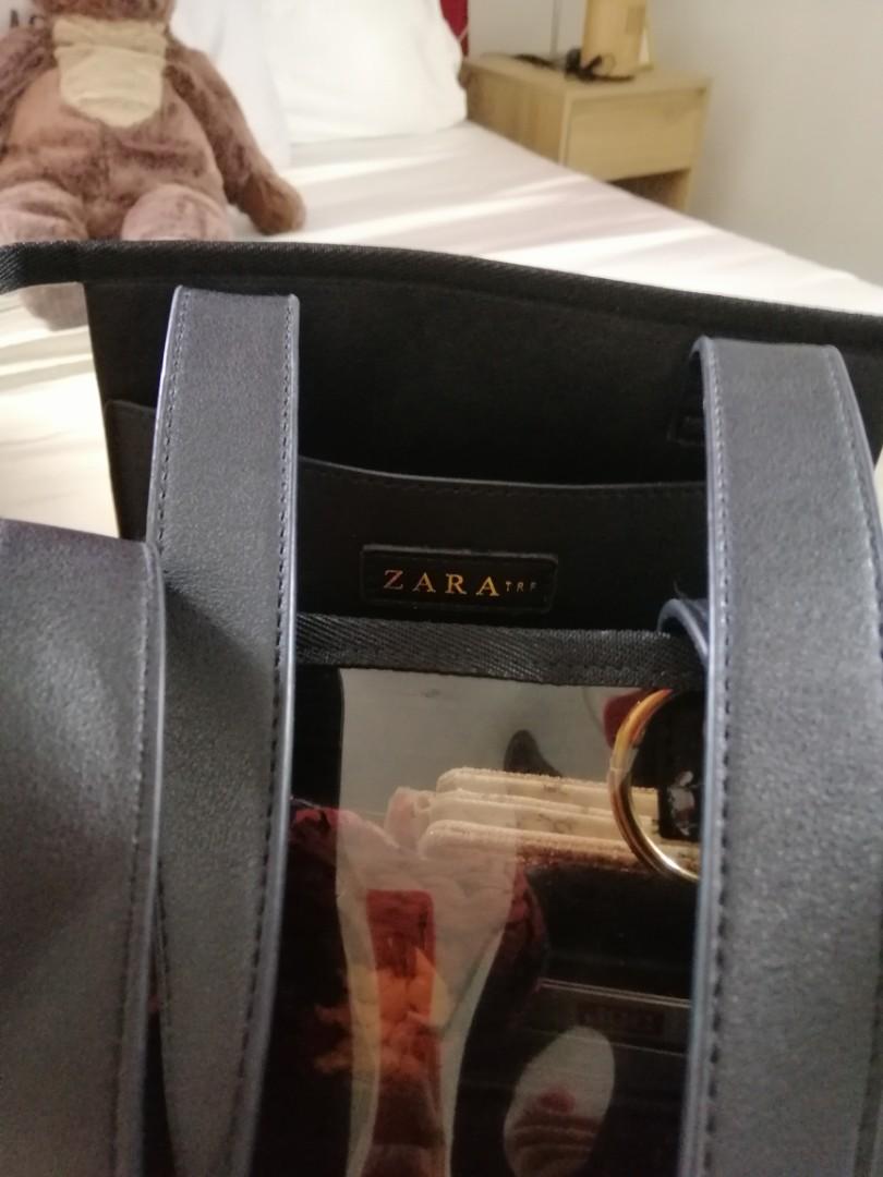 Zara plastic see through bag, Luxury, Bags & Wallets on Carousell