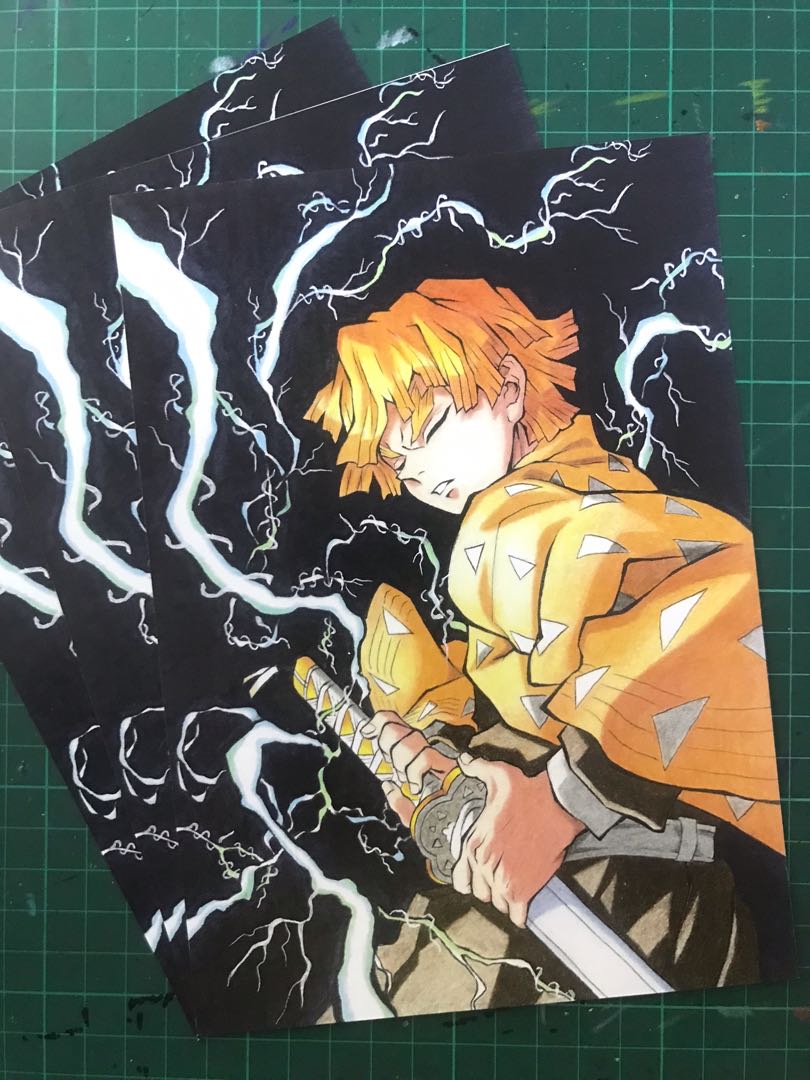 Zenitsu Art Print (Demon Slayer), Hobbies & Toys, Stationery & Craft ...