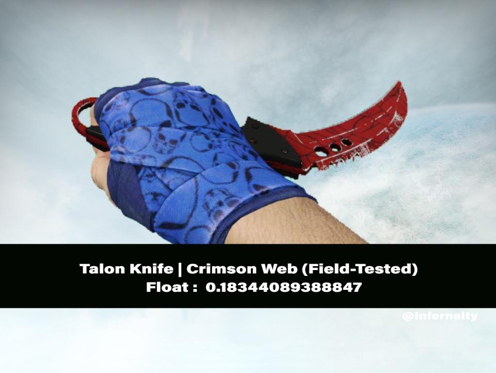(0.18FV) Talon Knife Crimson Web FT CSGO SKINS KNIVES, Video Gaming ...