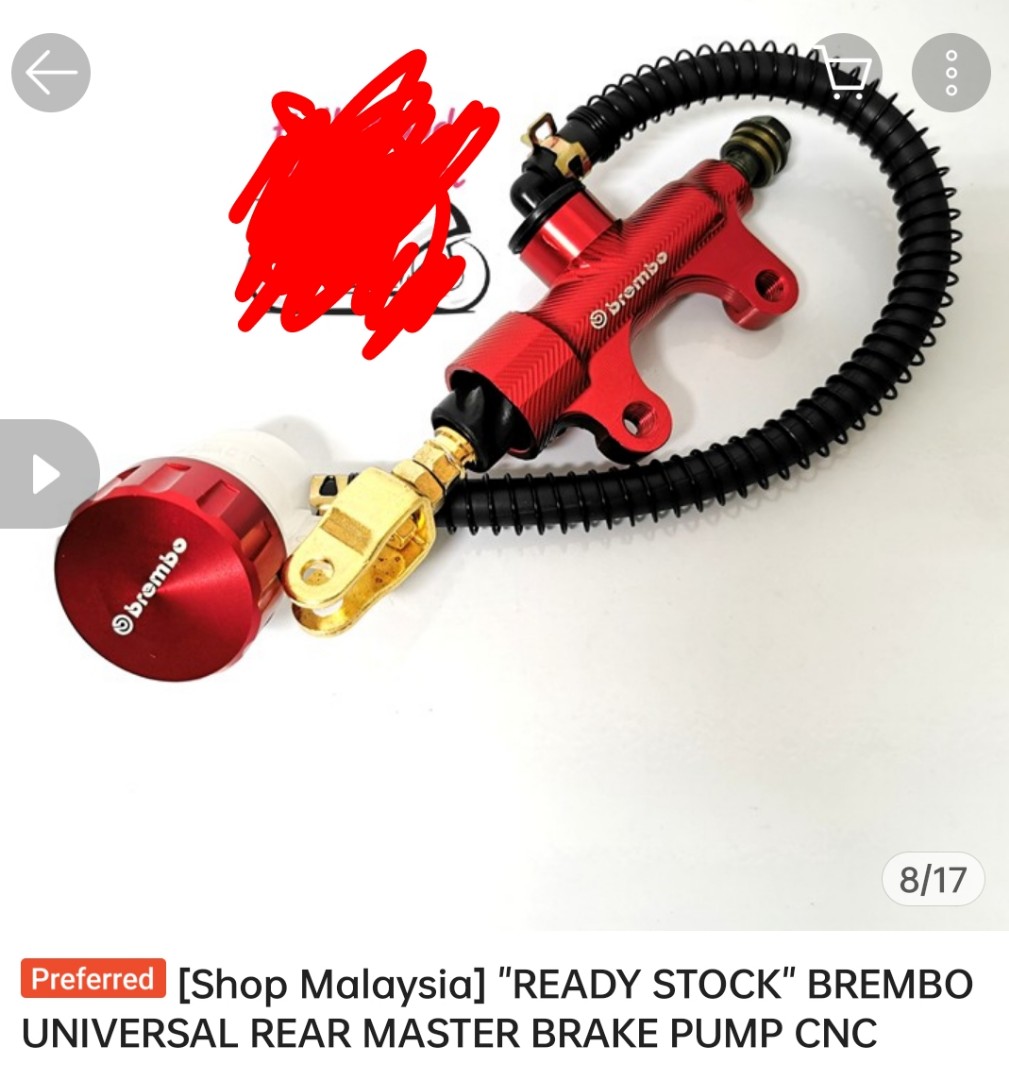 0BREMBO UNIVERSAL REAR MASTER BRAKE PUMP CNC MASTER PUMP BELAKANG ...