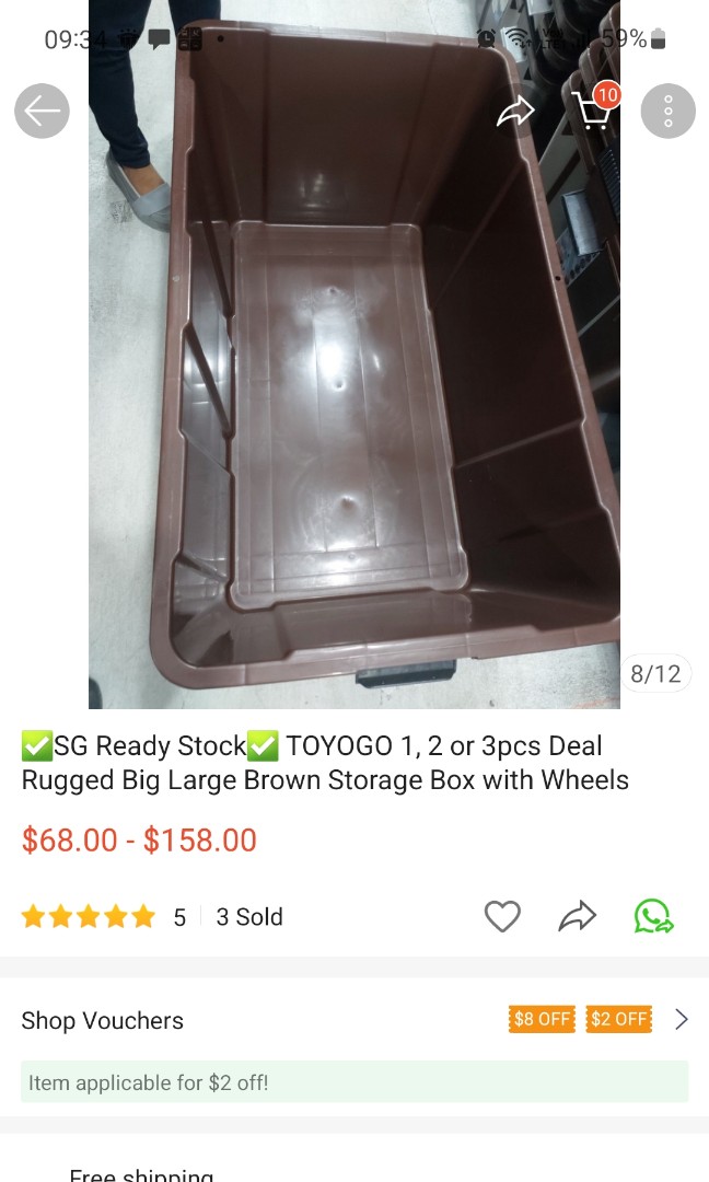 2 Extra Large Containers with wheels, Furniture & Home Living, Home ...