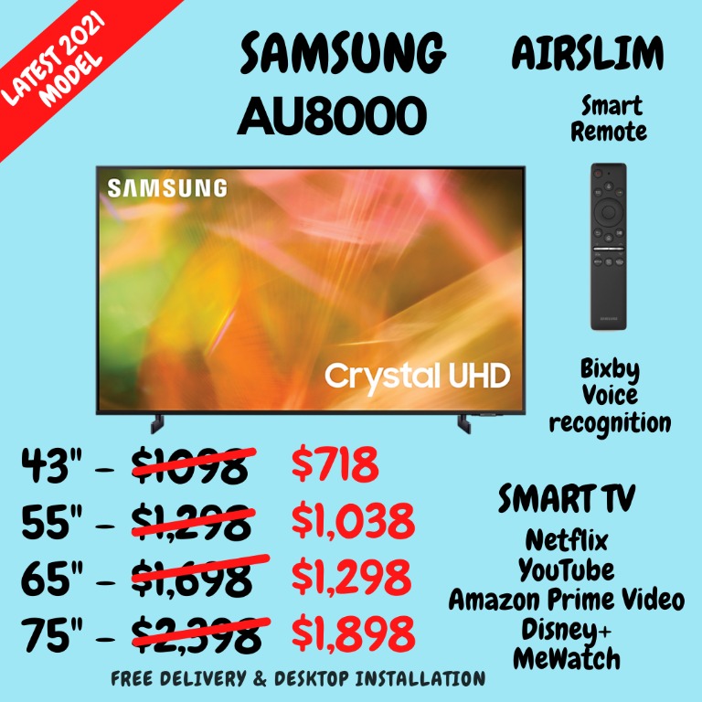 43" Samsung Smart TV 43AU8000 43BU8000 - Airslim - BRAND NEW IN BOX ...