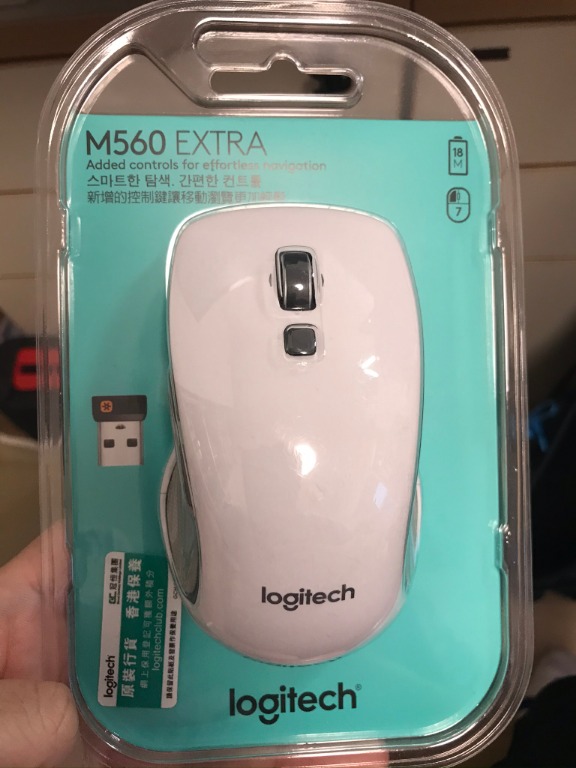 全新 Logitech M560 EXTRA 無線滑鼠 Wireless Mouse (white), 電腦＆科技, 電腦周邊及配件, 電腦 ...