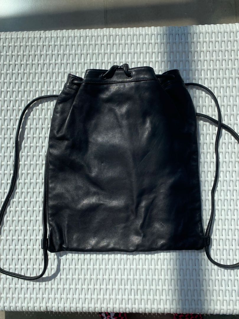 & Other Stories | Black String Leather Backpack, Women's Fashion, Bags ...