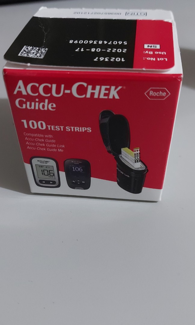Accu-chek guide 100 test strips, Health & Nutrition, Medical Supplies ...