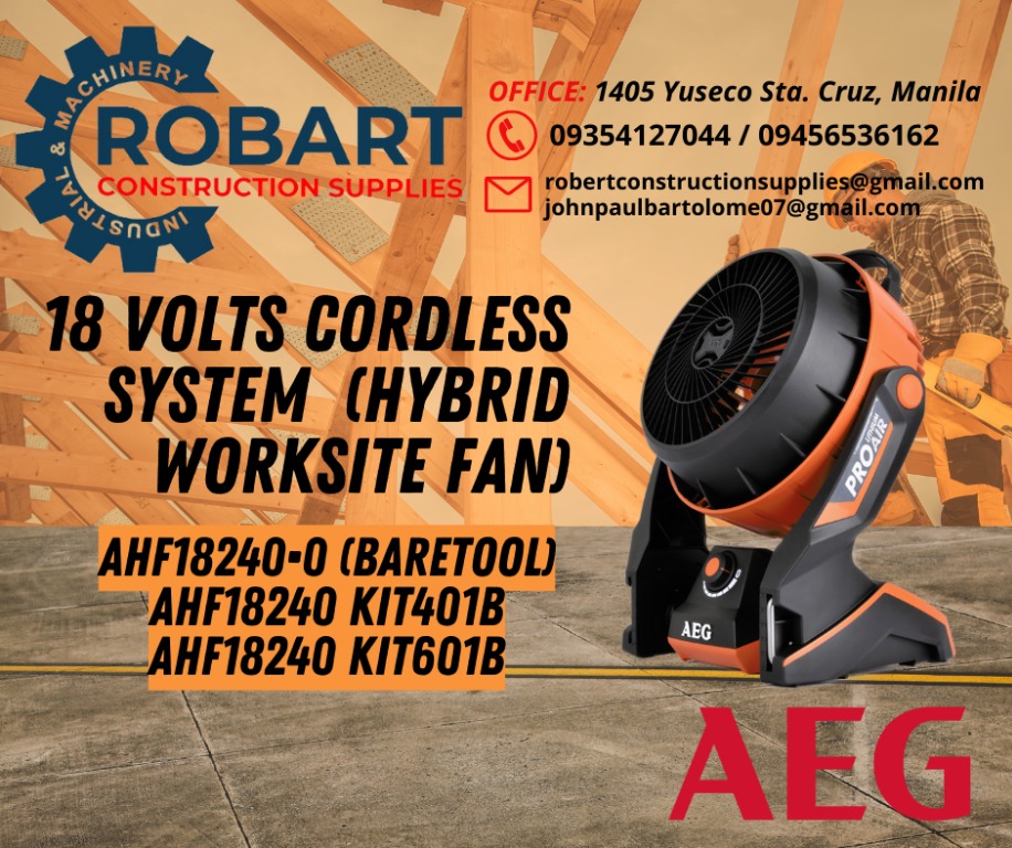 AEG HYBRID WORKSITE FAN, Commercial & Industrial, Construction Tools ...