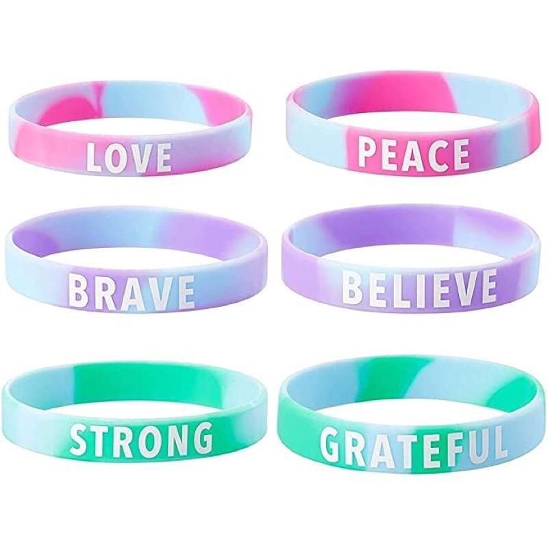 ONE PACK (31 BANDS) BALLER BAND WITH INSPIRATIONAL WORD, RUBBER ...