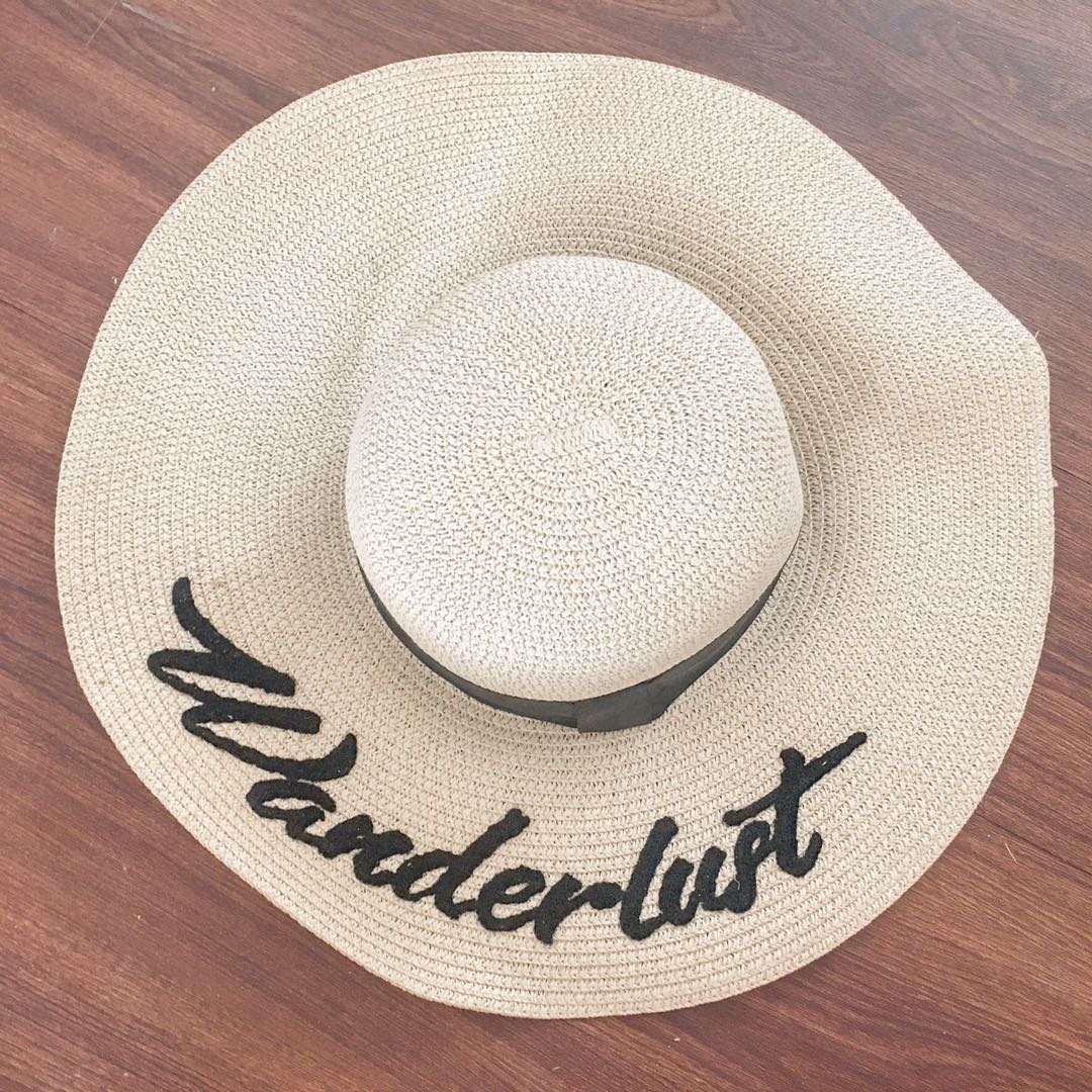 Beach Straw Hat, Women's Fashion, Watches & Accessories, Hats & Beanies ...