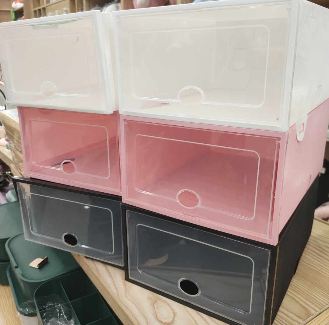 (BN) SHOE BOX/ ORGANISER BOX/SHOWCASE SHOE BOX, Furniture & Home Living ...