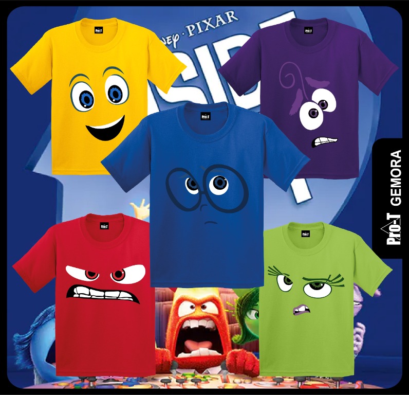 【Cartoon Theme Tshirt】INSIDE OUT Family Face Tshirt (Joy/Sadness/Anger ...