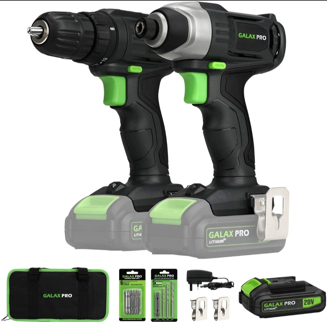 GALAX PRO DC PROFESSIONAL 20V LITHIUM CORDLESS 2-SPEED DRILL IMPACT ...
