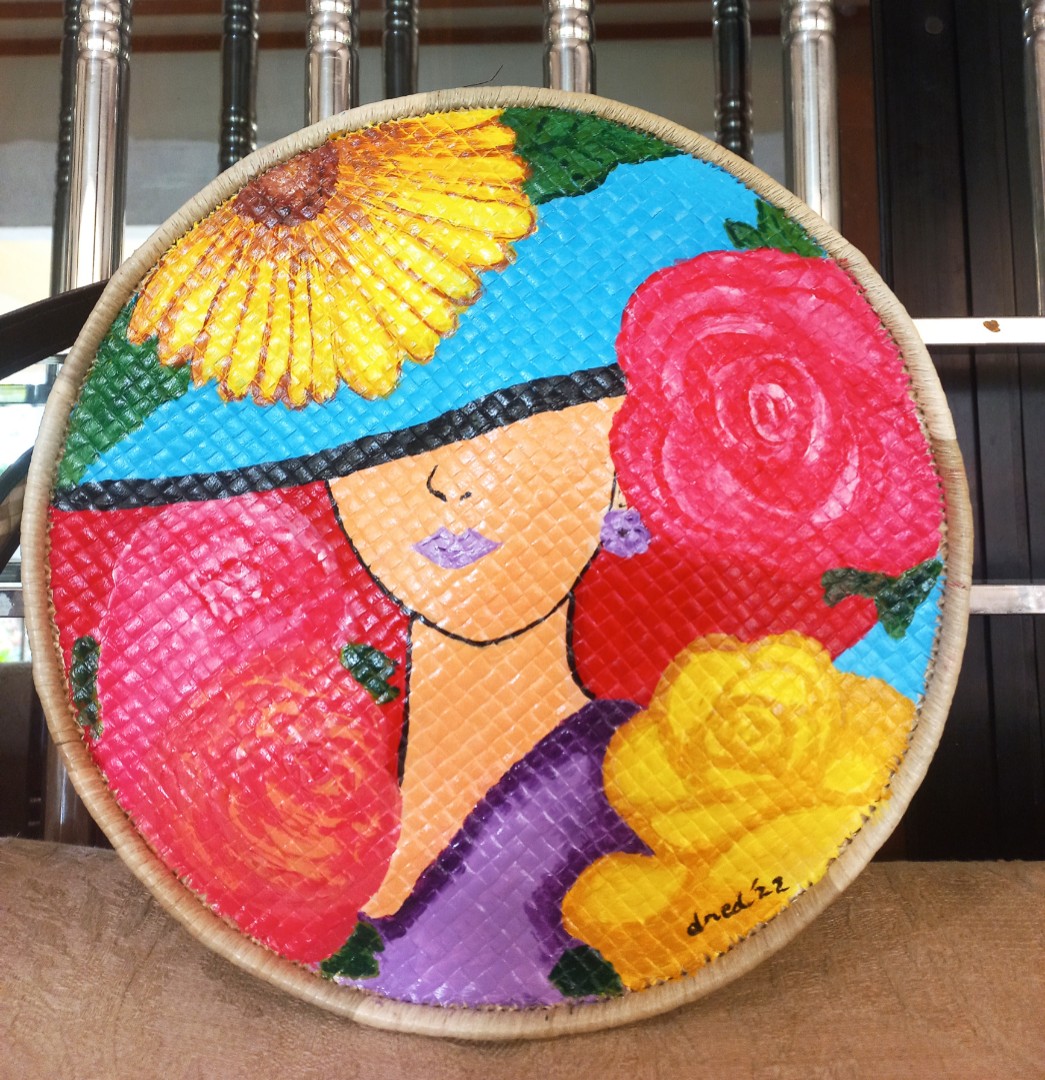 Hand-painted pandan bag, Luxury, Bags & Wallets on Carousell