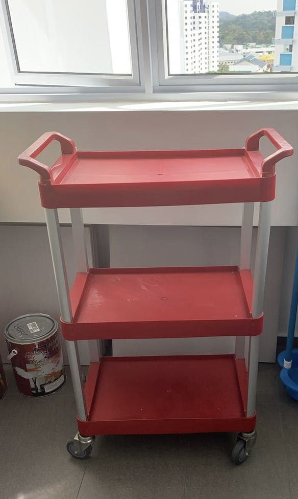 Heavy duty plastic trolley, Furniture & Home Living, Furniture, Shelves ...