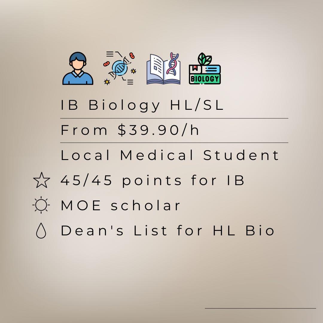 45 points IB Biology Tuition, Everything Else on Carousell