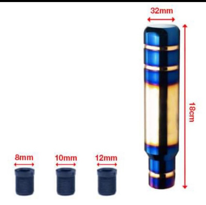 JDM BRIDE / NOS Burnt Blue Style Gold Aluminom 18cm Gear Knob Shifter ...