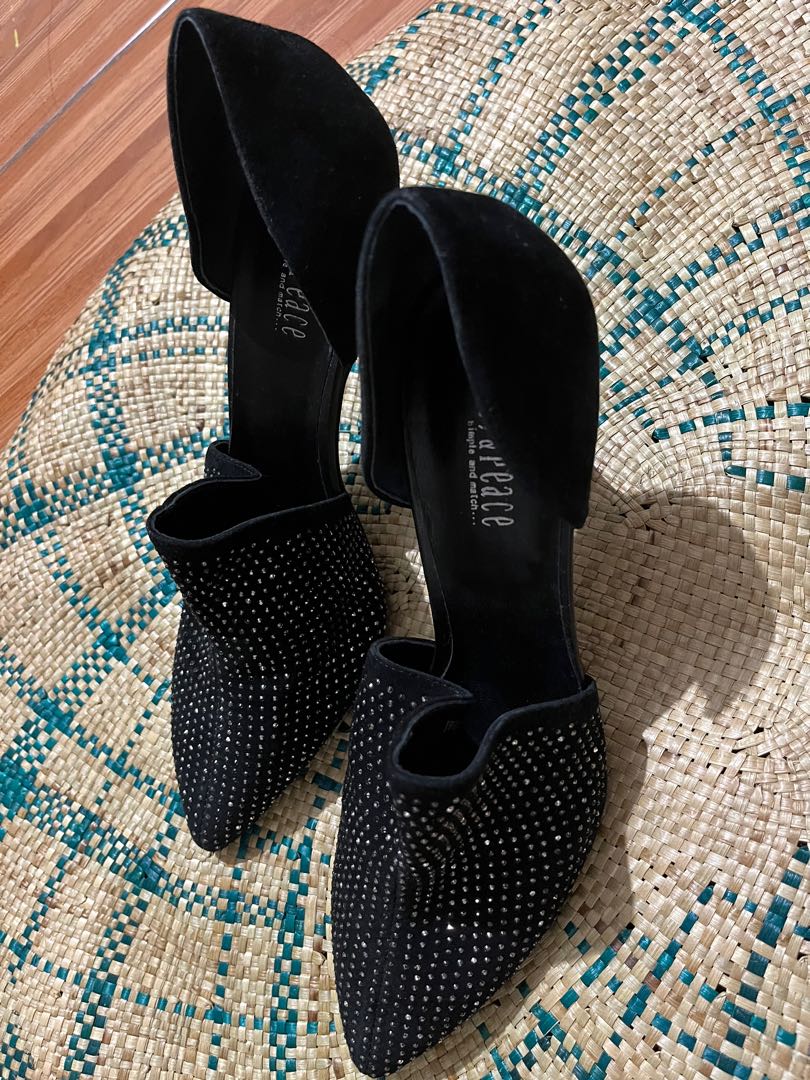 Joy & Peace Studded Open Side Pumps, Women's Fashion, Footwear, Heels ...