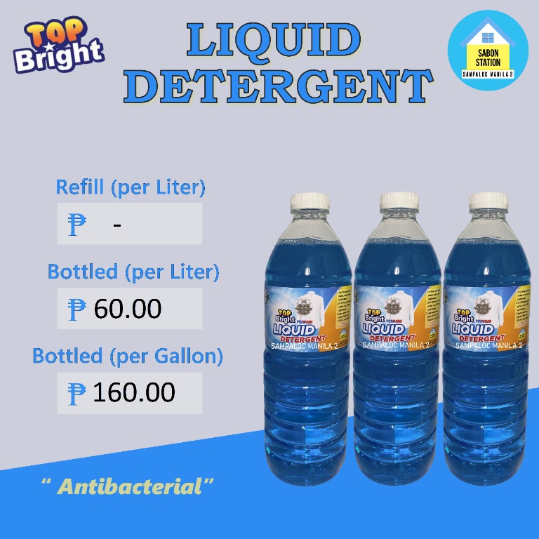 Liquid Detergent (Top Bright), Furniture & Home Living, Cleaning ...