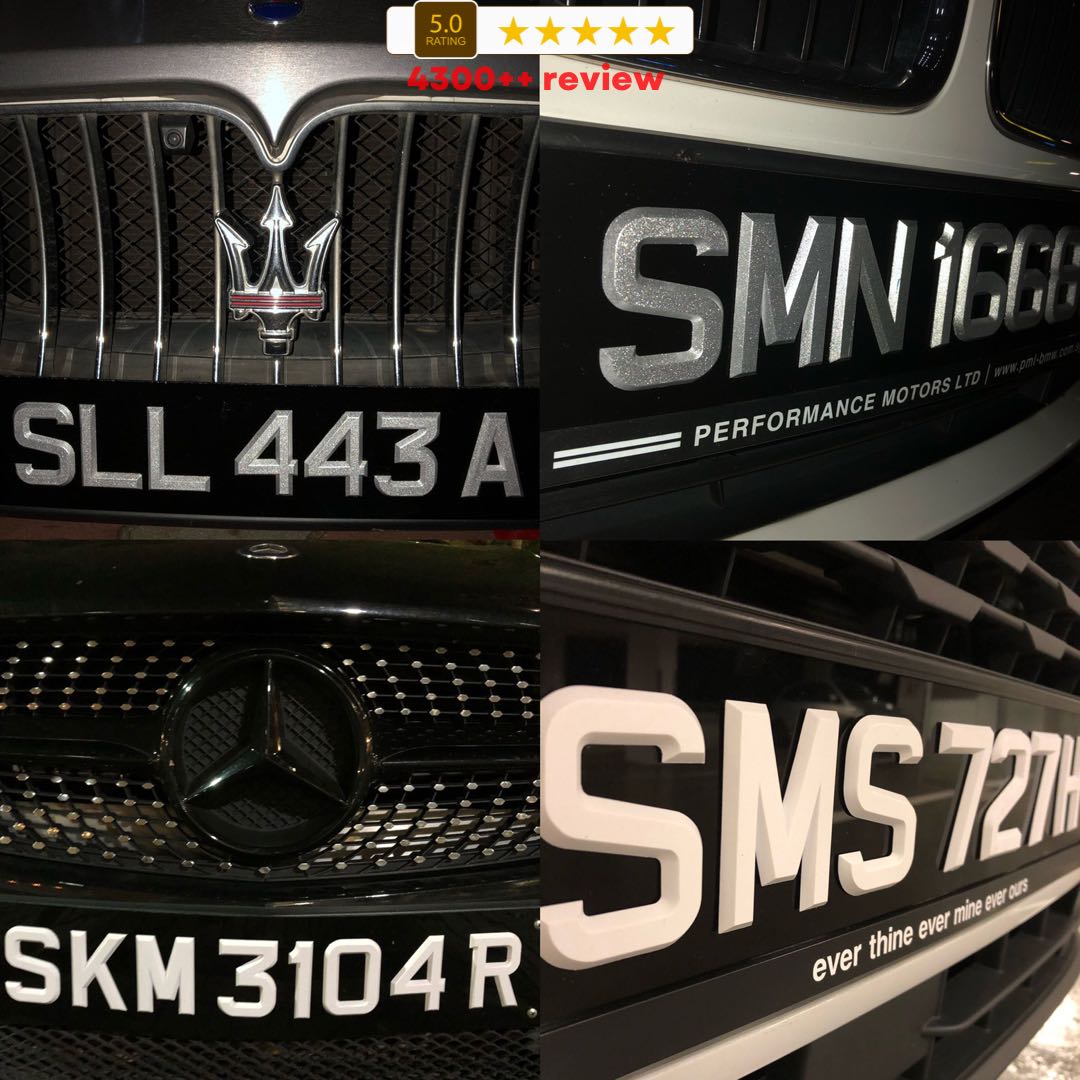 LTA compliant license plate 3D/Acrylic/Emboss Number plate, Car ...