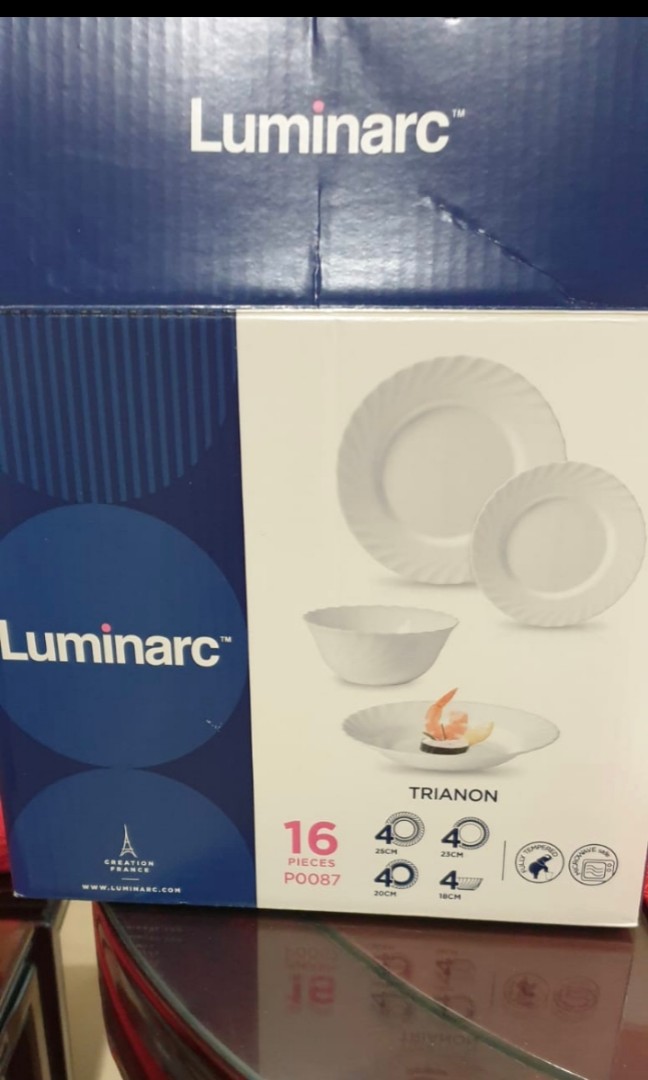 Luminarc 16 piece dinner set - plates and bowls, Furniture & Home ...