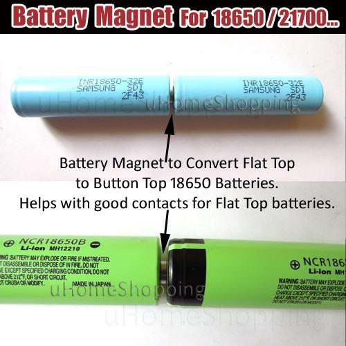 Mini Battery Magnet - Flat Top To Button Top Conversion Strong Battery ...