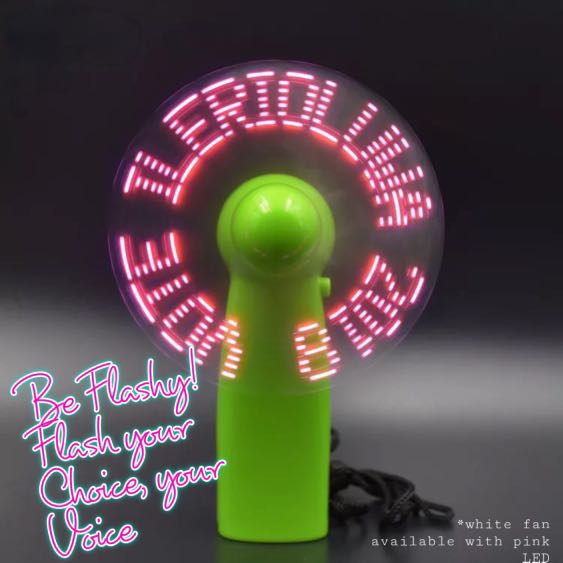 Mini Portable Fan with LED light for Customized Messages!, Mobile ...
