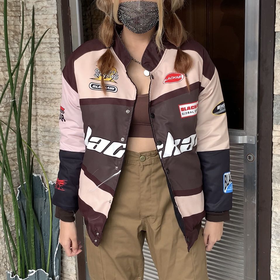 Retro Quilted Racing Jacket, Women's Fashion, Coats, Jackets and ...